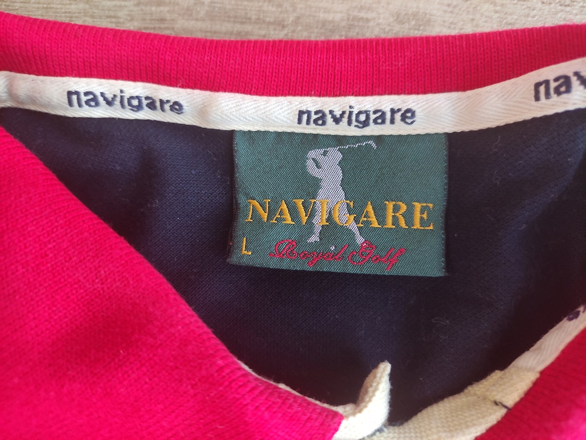 Vintage 90s Navigare Polo Royal Golf Men's Midnight Blue Retro Design ...