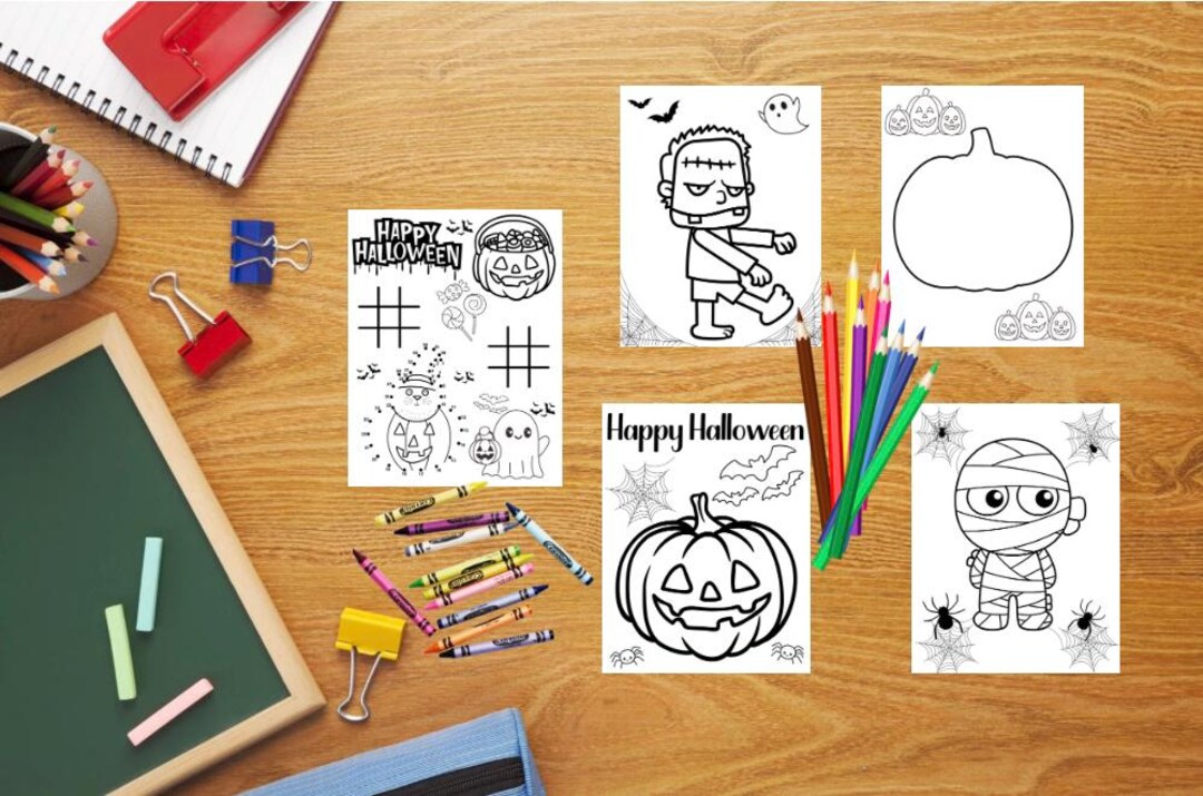 Halloween Coloring Pages Bundle| Kids Printable Activity Pack| Pumpkin ...