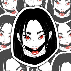 Demon Girls Sticker, Kuchisake, Oni Girl Sticker, Japanese Monsters ...