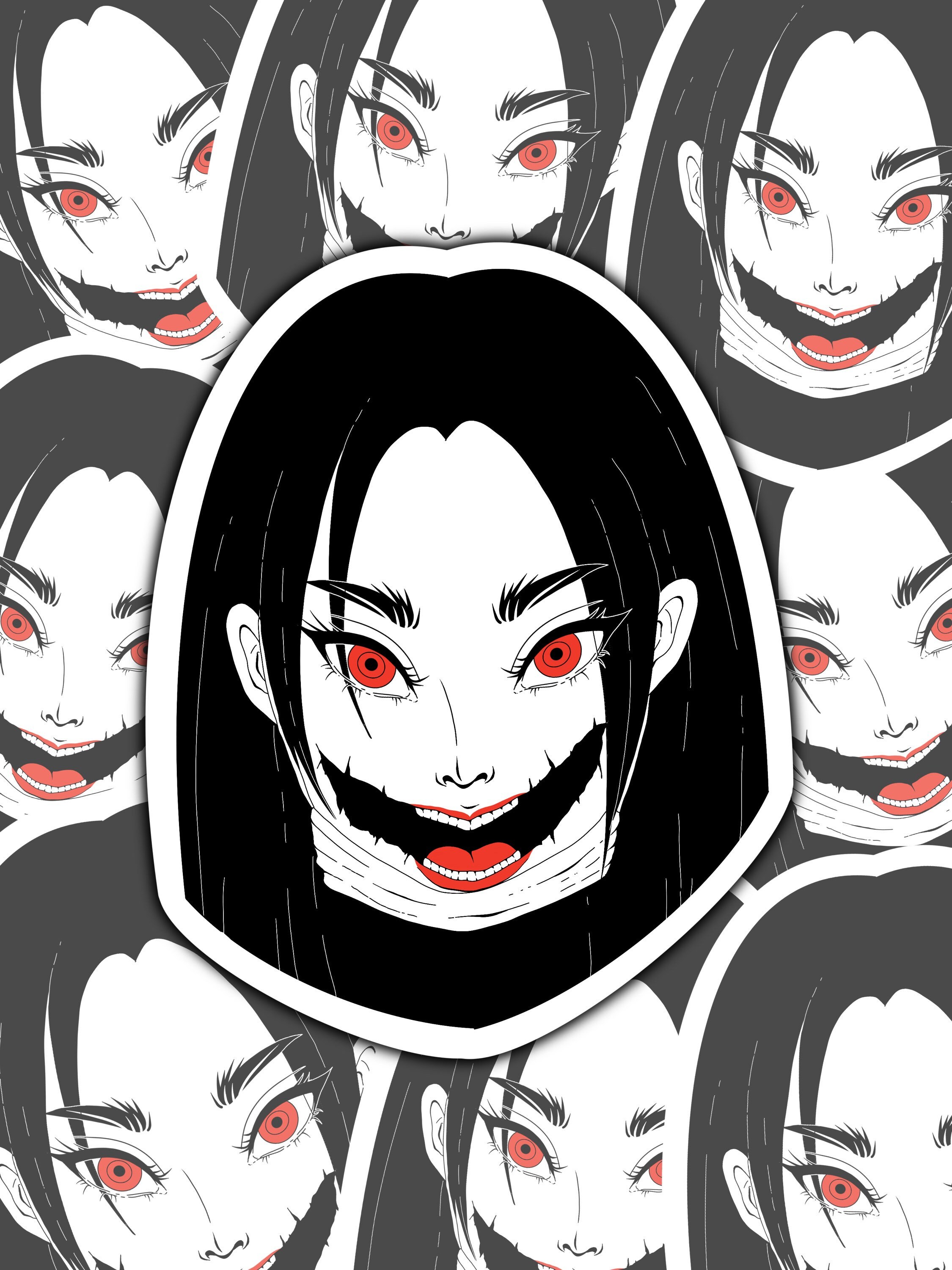 Demon Girls Sticker Kuchisake Oni Girl Sticker Japanese | Etsy