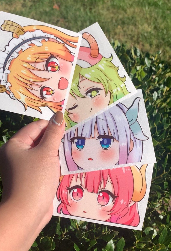 Dragon Maid Peeking Stickers/car Decals | Etsy