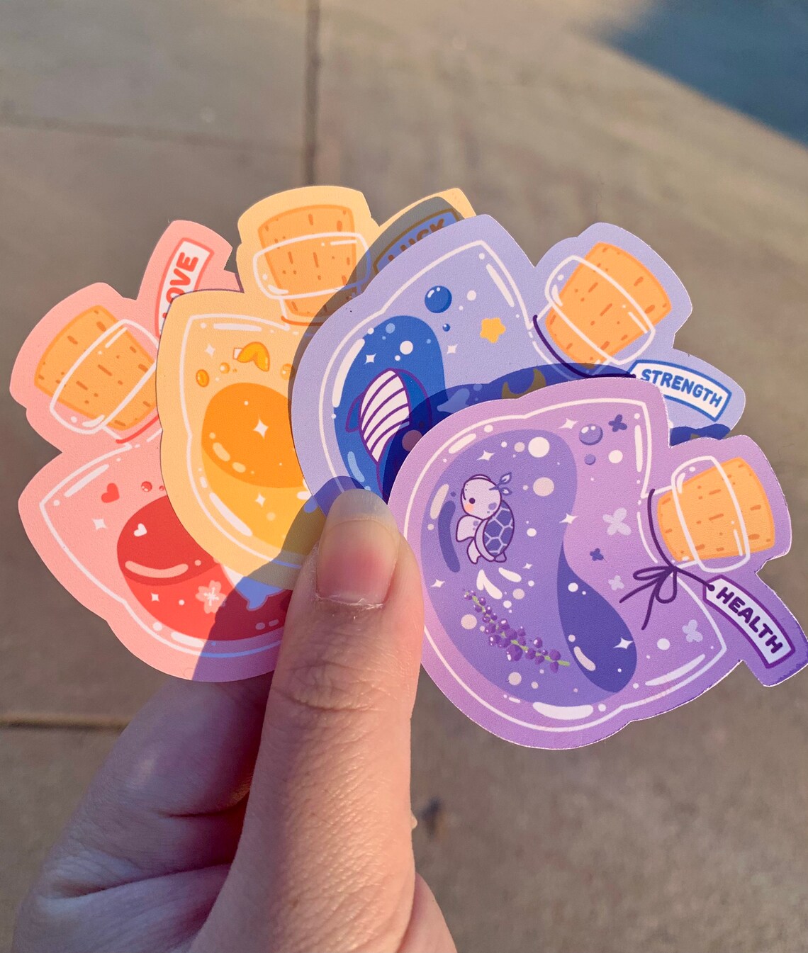 Cat Potion Bottle Stickers Love Potion Sticker Lucky Potion - Etsy