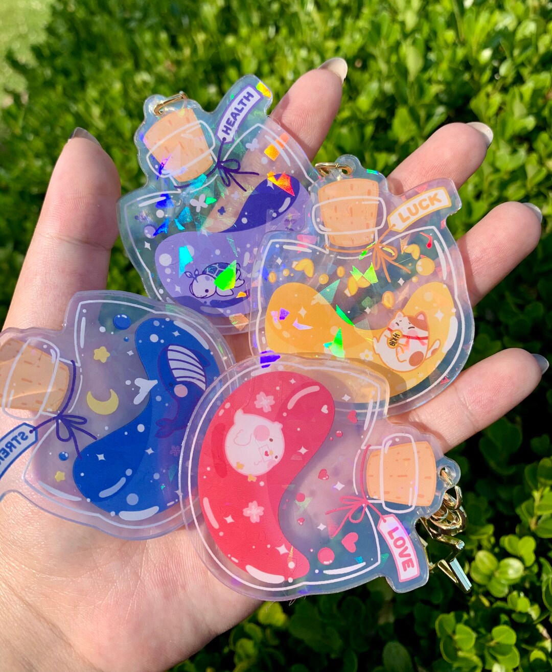 Cat Potion Bottle Holographic Charms, Lucky Charms, Love Charms, Potion ...