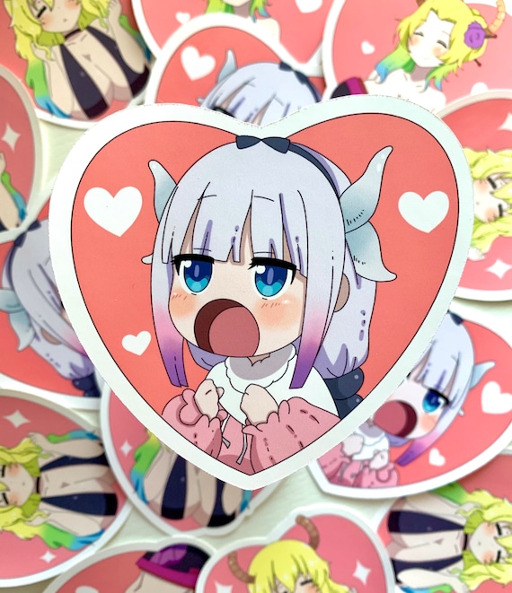 Kanna Sticker Water-Resistant anime sticker cute dragon girl | Etsy