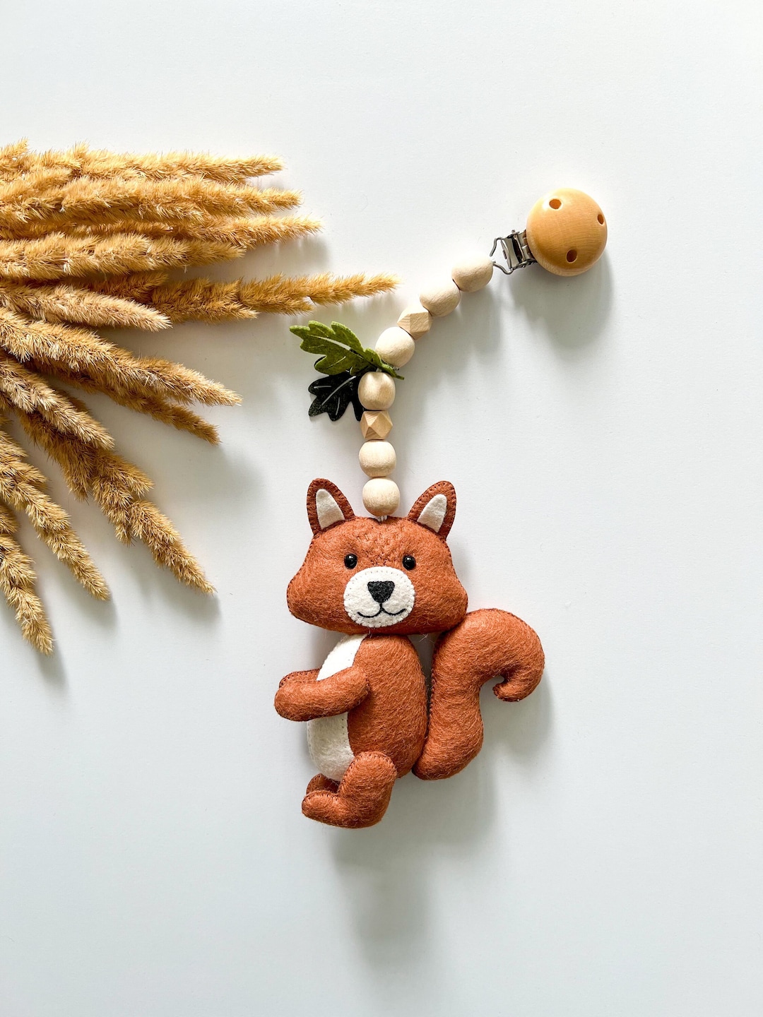 Squirrel Stroller Toy, Woodland Stroller Mobile, Hanging Pram Toy ...