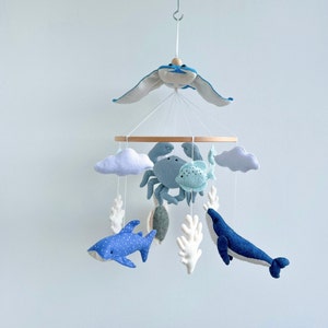 Ocean Baby Boy Mobile, Sea Creatures Cot Mobile Hanging, Nautical ...