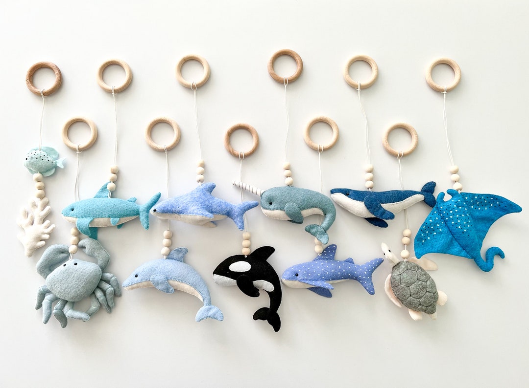 Sea Baby Gym Hanging Toys, Baby Activity Center Toy, Blue Baby Play Gym ...