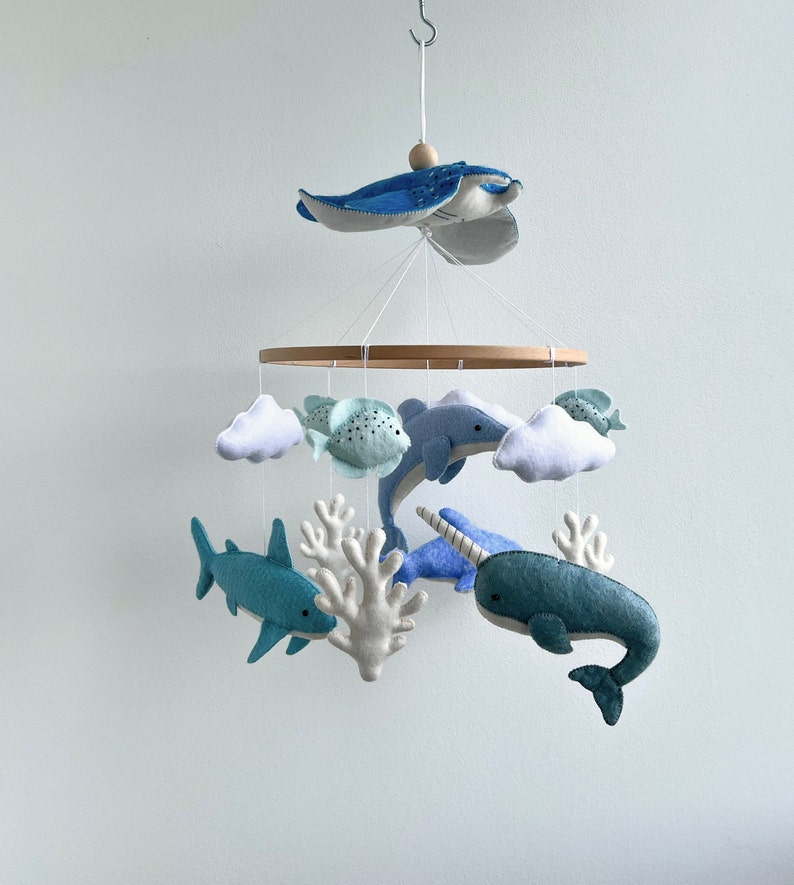 Ocean Nursery Baby Mobile, Scat Baby Mobile, Nautical Nursery Decor ...