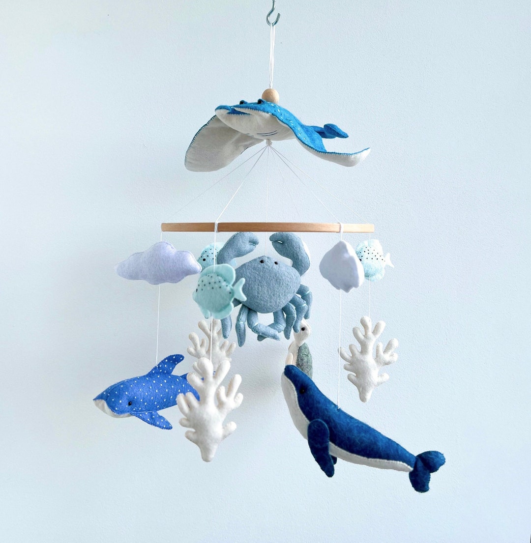 Ocean Baby Boy Mobile, Sea Creatures Cot Mobile Hanging, Nautical ...