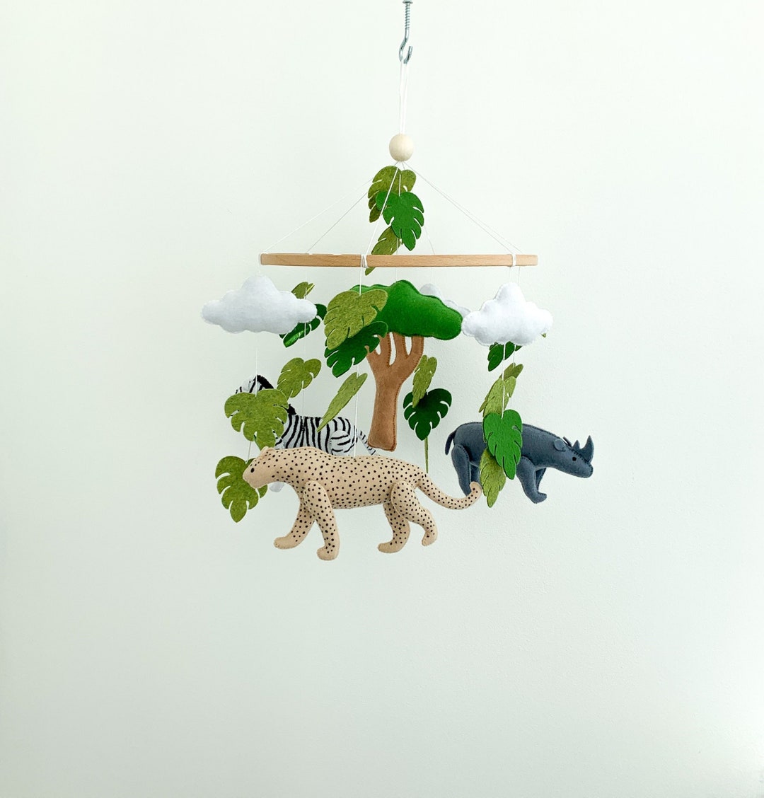 Safari Baby Mobile: Jungle Nursery Decor, Woodland Crib Mobile - Etsy
