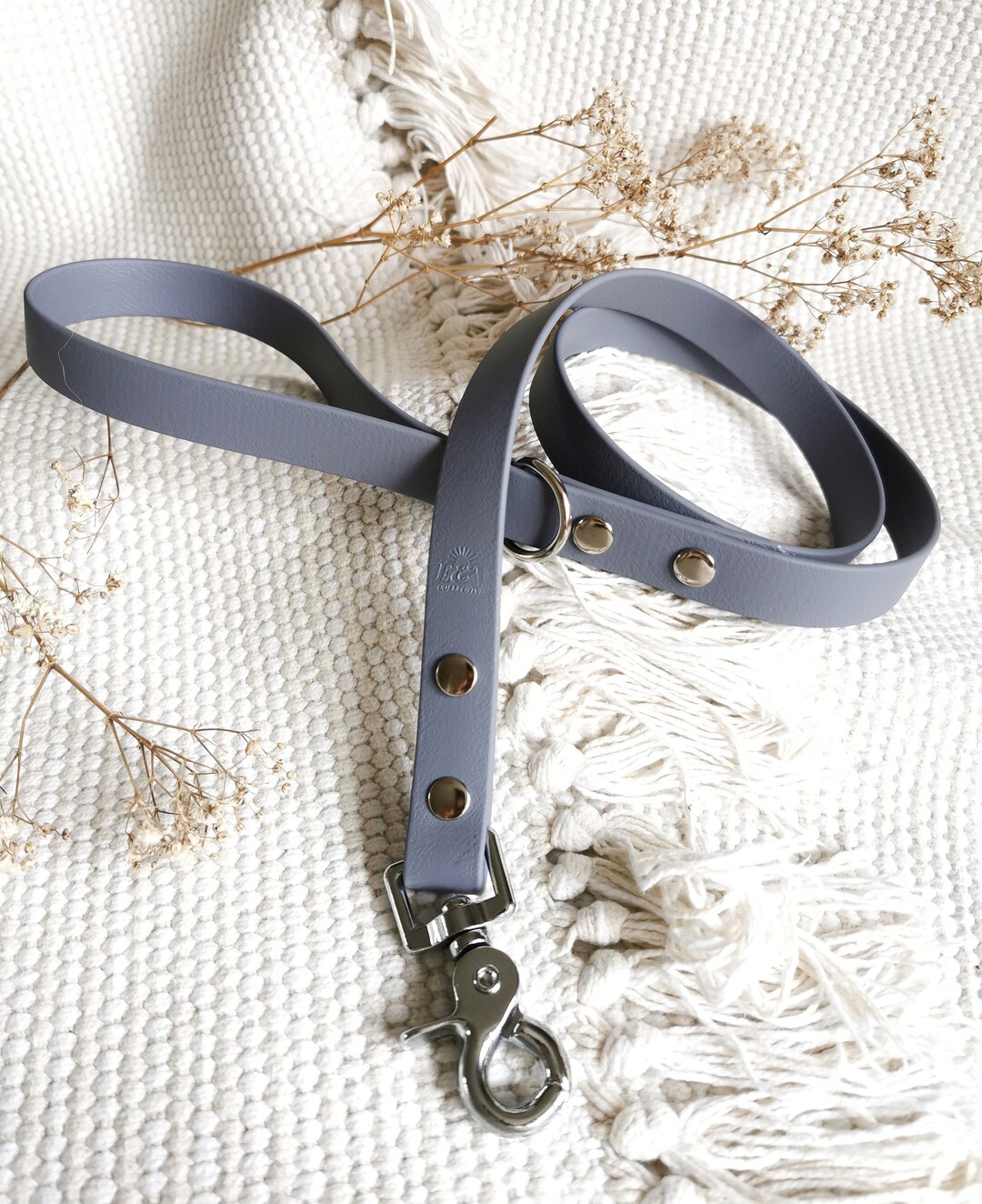 Biothane Lead Grey Matching Collars Available Vegan, Waterproof, Metal ...