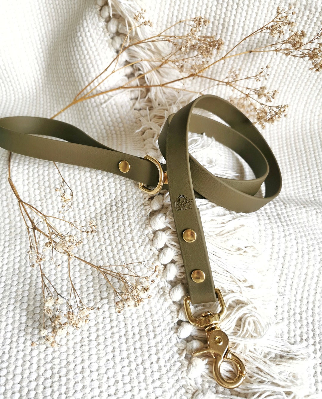 Biothane Lead Olive Matching Collars Available Vegan - Etsy