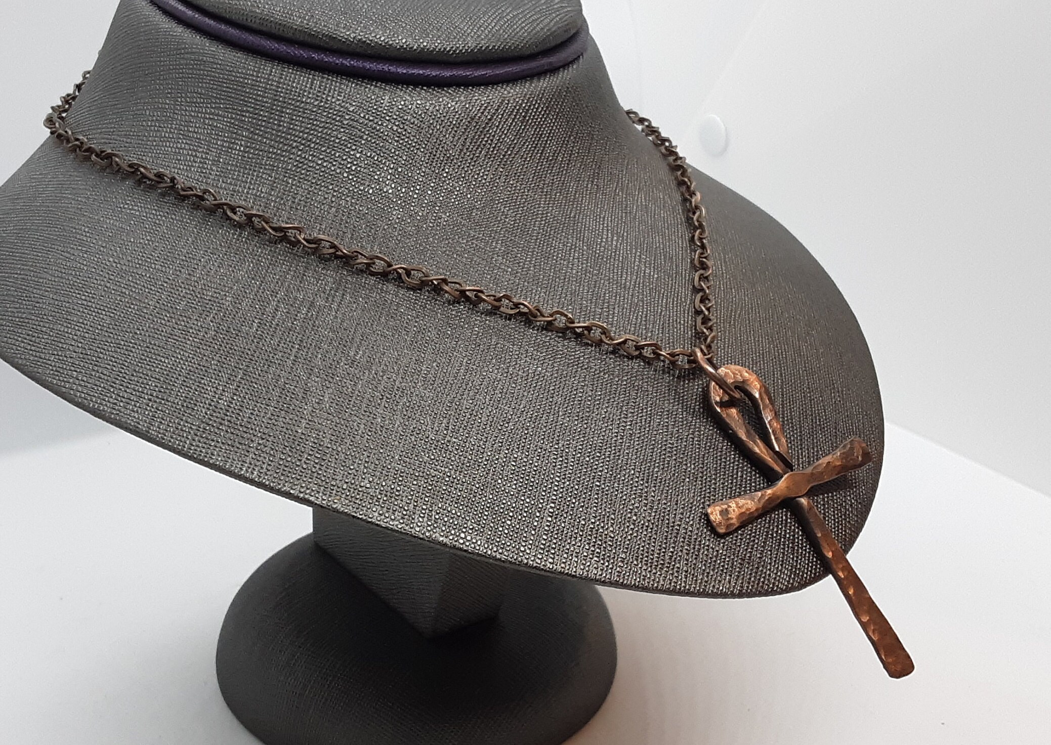 Handmade Hammered Copper Coptic Cross Egyptian Ankh Pendant - Etsy