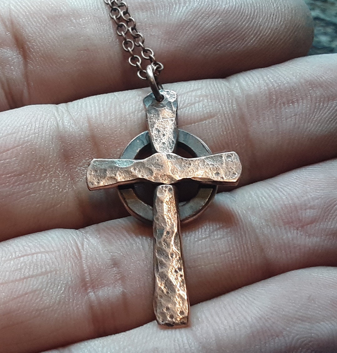 Handmade Hammered Copper Celtic Cross Pendant: Antiqued Finish - Etsy