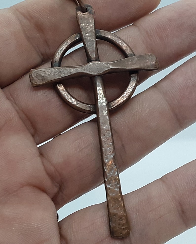 Handmade Hammered Copper Celtic Cross Pendant: Antiqued Finish - Etsy