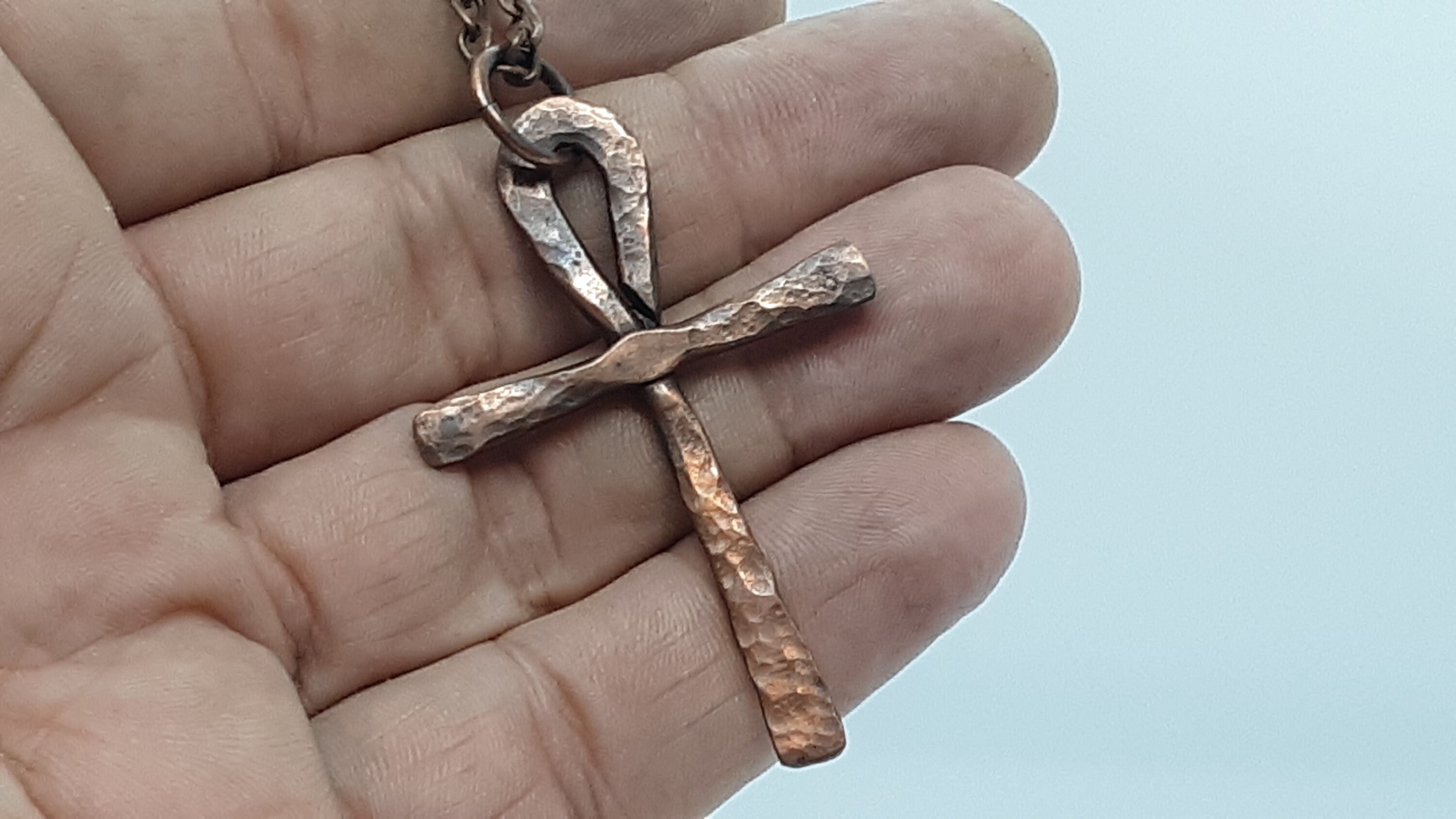 Handmade Hammered Copper Coptic Cross Egyptian Ankh Pendant - Etsy
