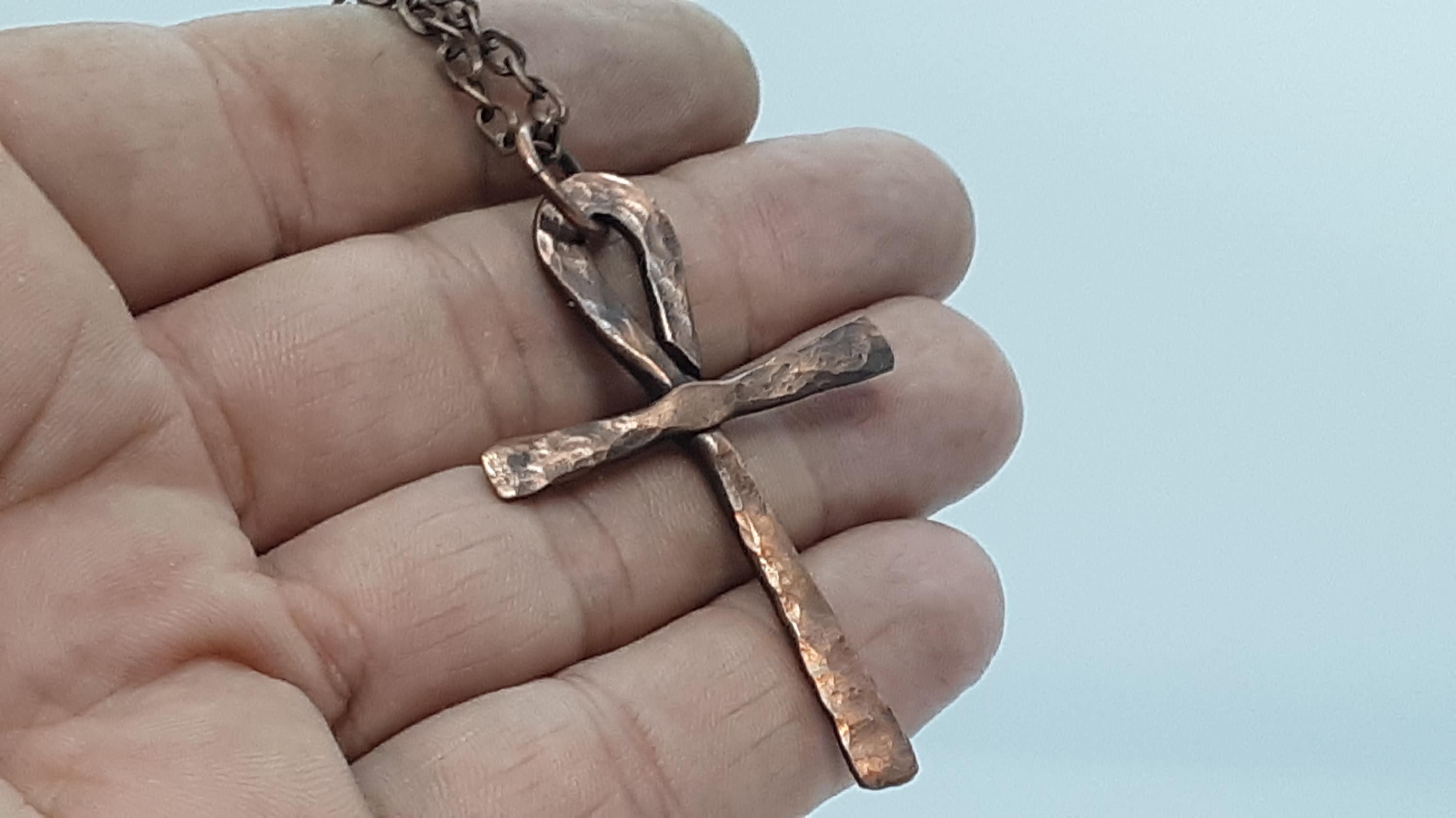 Handmade Hammered Copper Coptic Cross Egyptian Ankh Pendant - Etsy