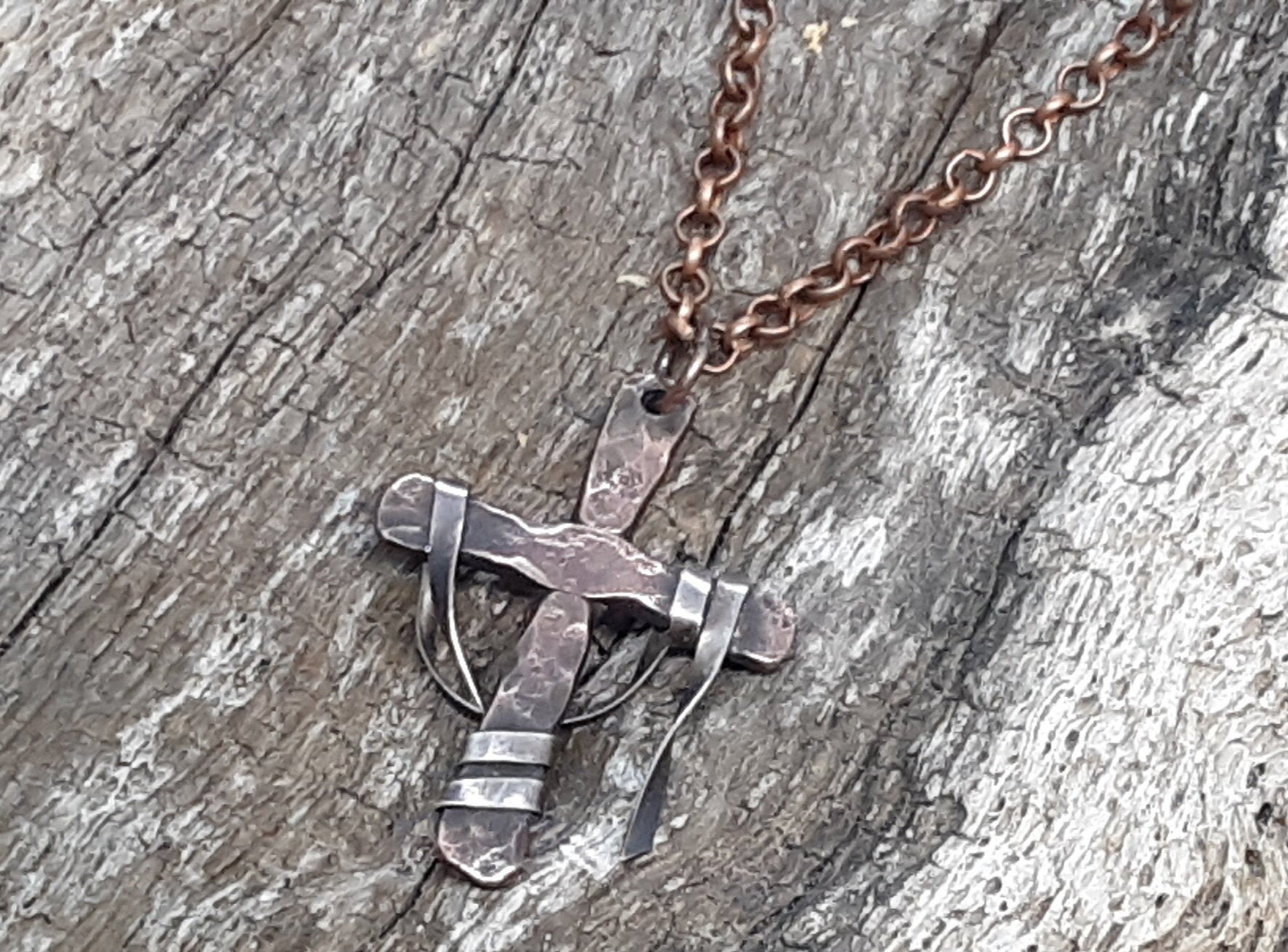 Handmade Copper Cross With Solid Sterling Silver Drape, Handcrafted ...