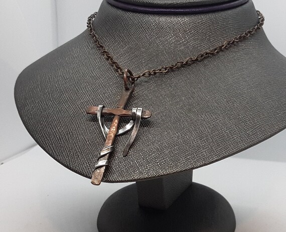 Handmade Copper Cross with Solid Sterling Silver Drape | Etsy