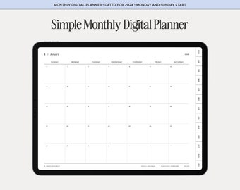 May 2024 Digital Planner Minimalist Dated Planner Digital All in One ...