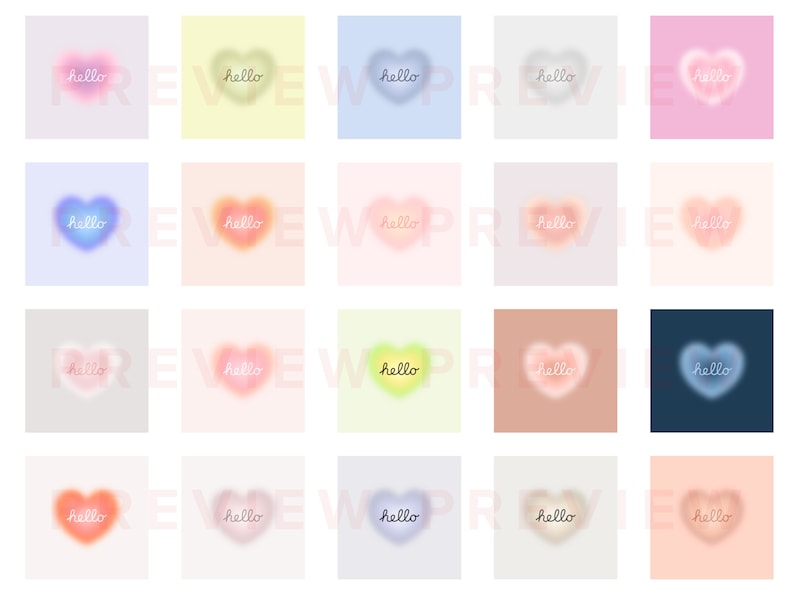 Hello Aura Hearts Wallpapers - Etsy