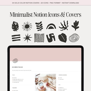 Minimalist Notion Icons and Covers - Notion Customization Bundle - Etsy