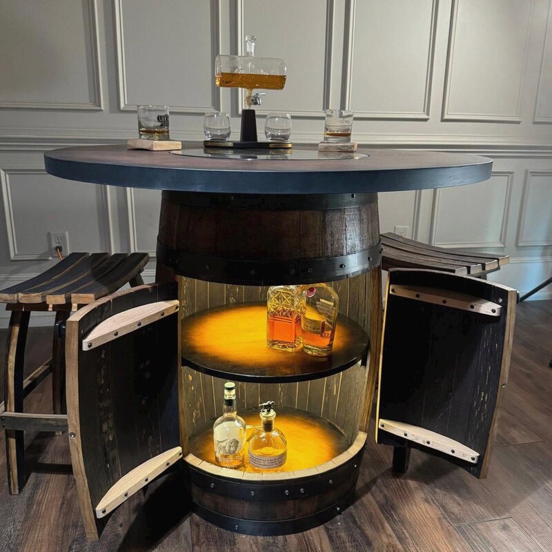 Whiskey Barrel Table - Etsy