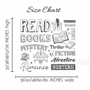 Literary Doodle Wall Decal: Reading Theme, School Decor - Etsy