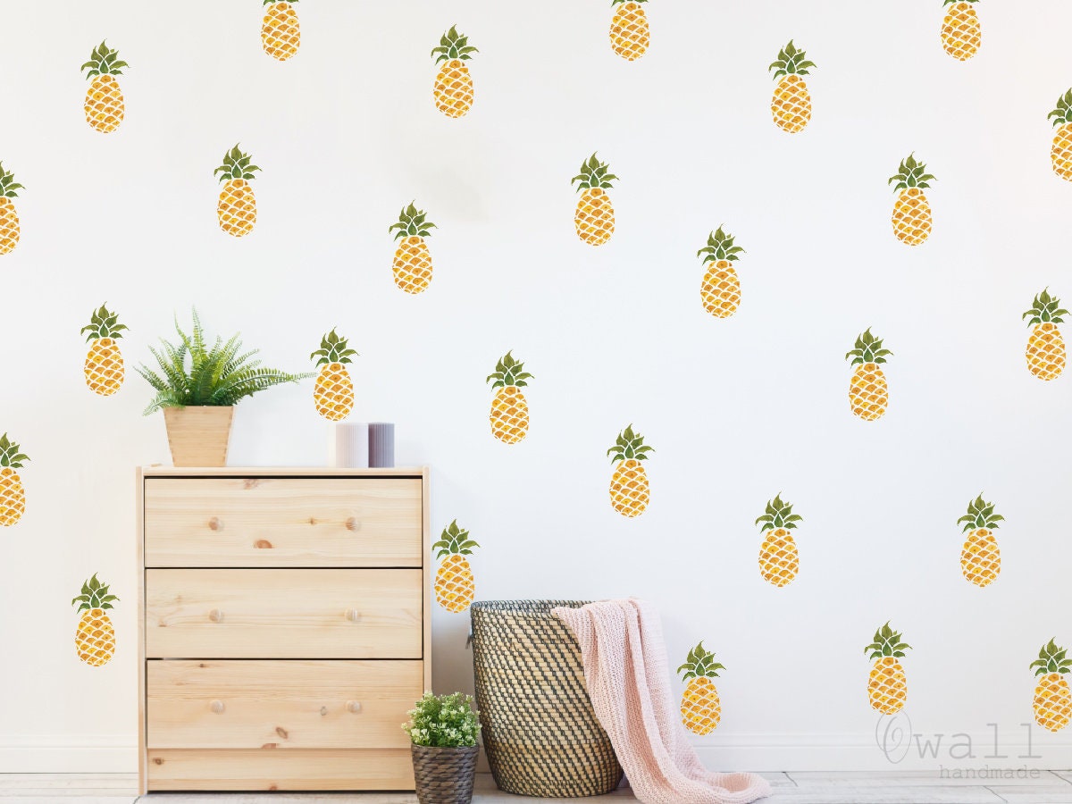 Pineapple Wall Decal Set: Nursery Decor, Kids Bedroom Vinyl Decals ...