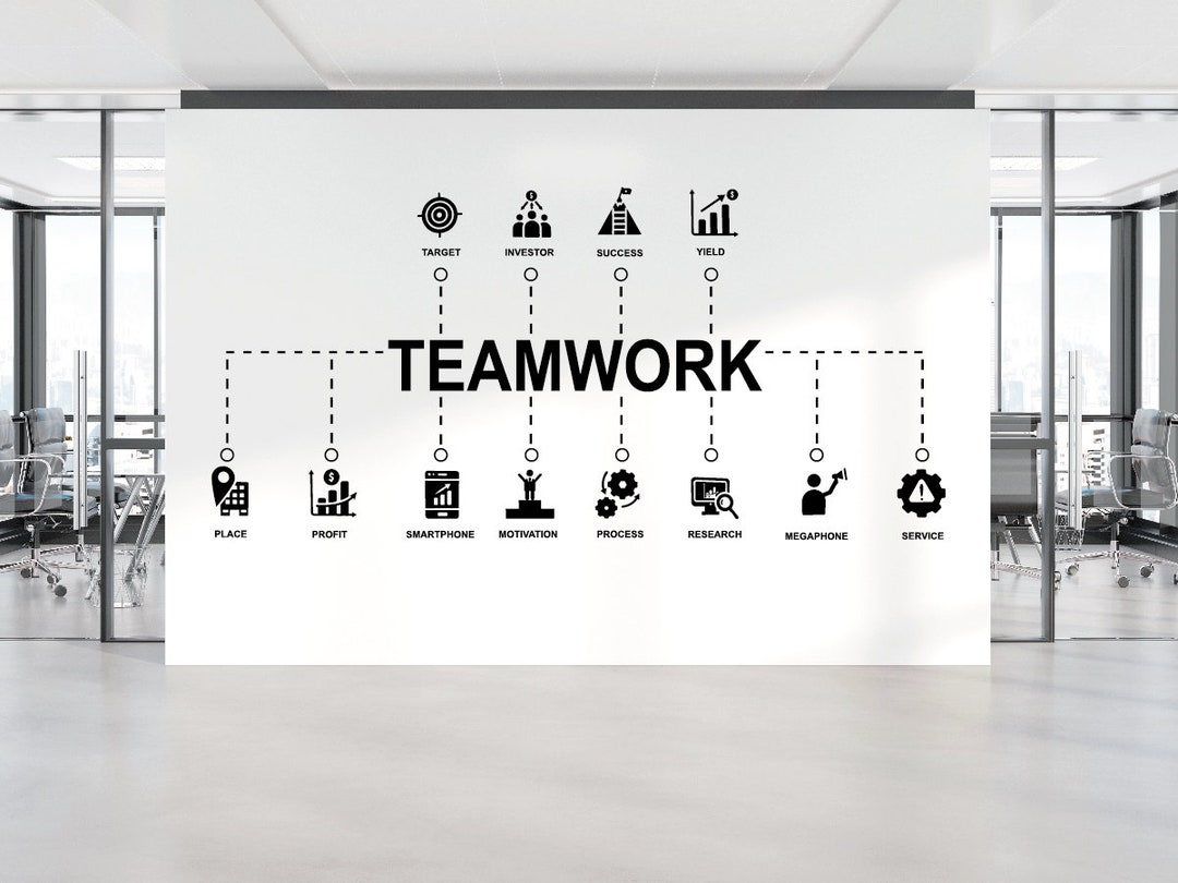 Office Team Work Wall Decal - Office Wall Vinyl Sticker-office Wall Art ...