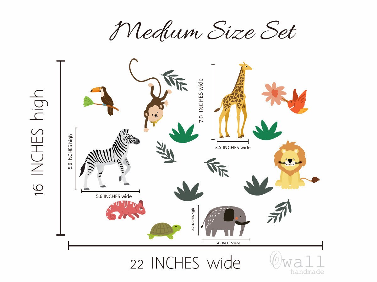 Woodland Safari Animals Decaljungle Animal Pattern Decal - Etsy
