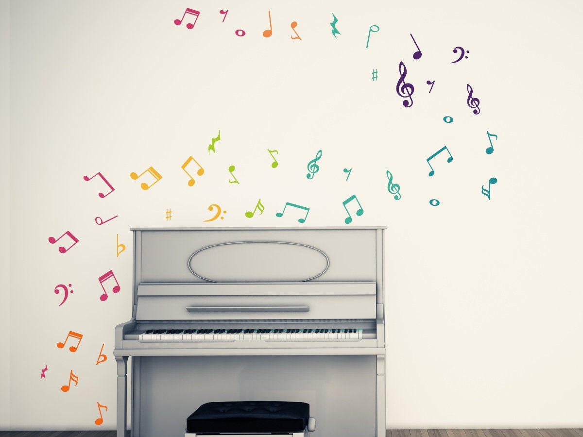 Music Studio Wall Decal Music Vinyl Wall Stickermusic Notes | Etsy
