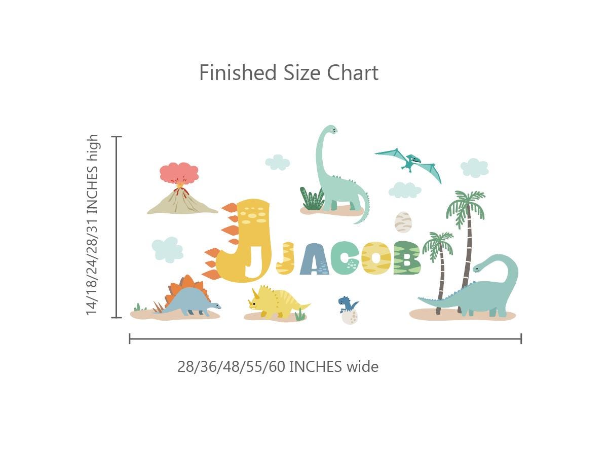 Personalized Name Dinosaur Wall Decals: Dino Nursery Decor - Etsy