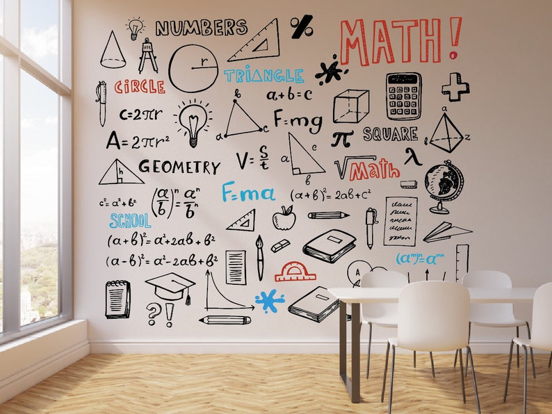 Graffiti Doodle Math Wall Sticker Science Wall Art For | Etsy