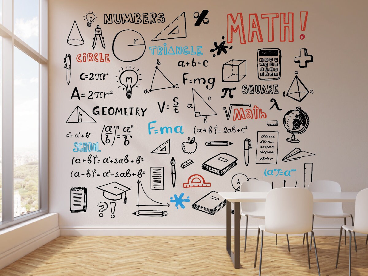 Graffiti Doodle Math Wall Sticker Science Wall Art For | Etsy