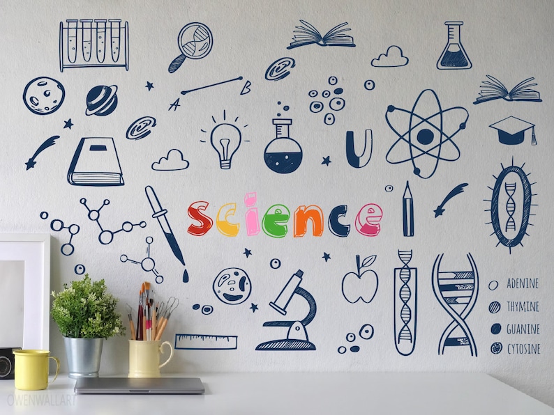 Science Wall Sticker Science Wall Art for School classroom - Etsy