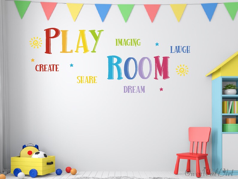Play Room Inspirational Quotes Wall Decal Nursery Playroom - Etsy
