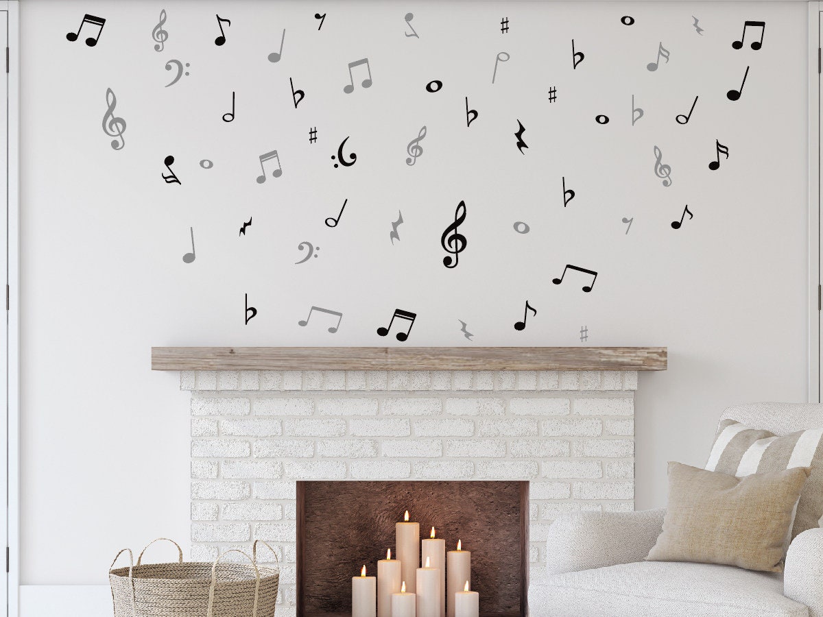 Music Studio Wall Decal Music Vinyl Wall Stickermusic Notes | Etsy