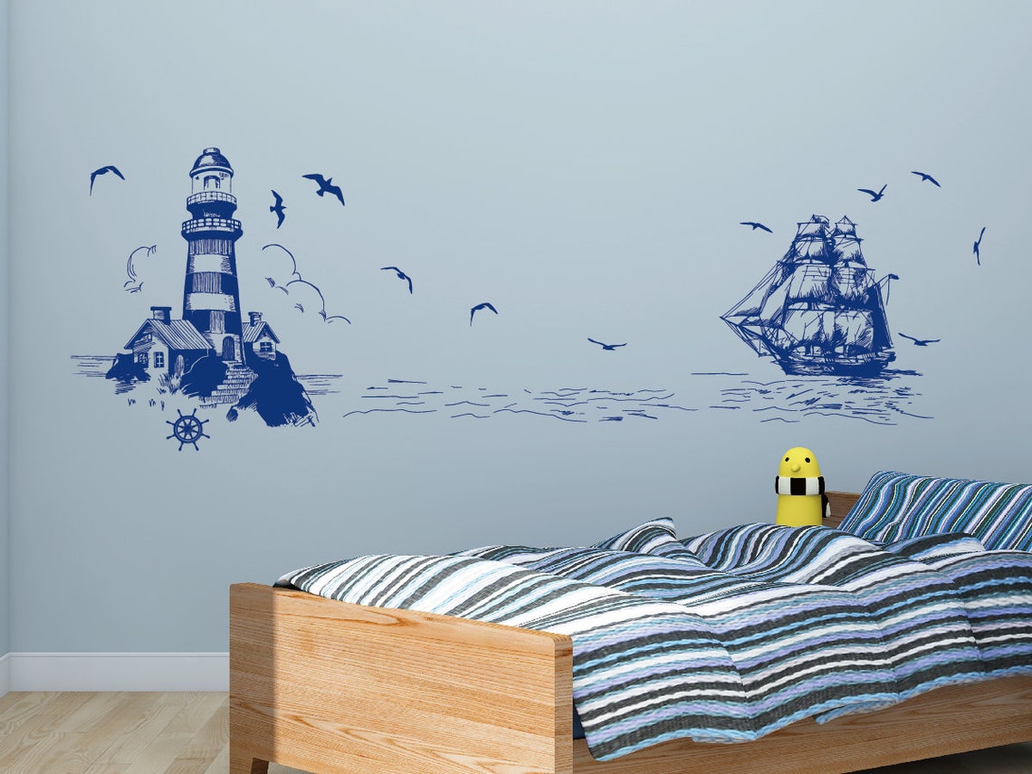 Sailing Ship Wall Decor Vinyl Decal Bedroom Wall Sticker Sail | Etsy