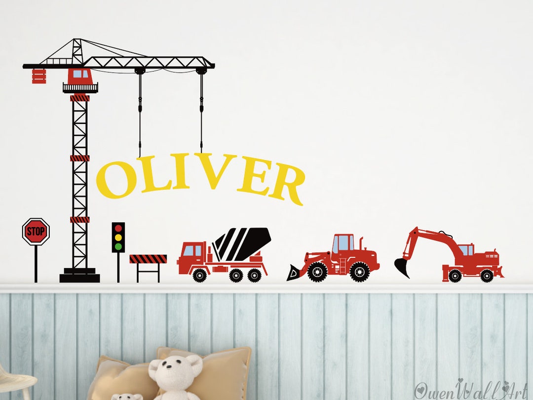 Tower Crane Trucks Decals, Mixer Construction Vehicles Sticker,boys ...