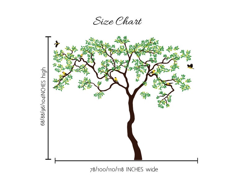 Blowing Tree Wall Decal Leafy Tree Wall Art Tree Wall Decor - Etsy