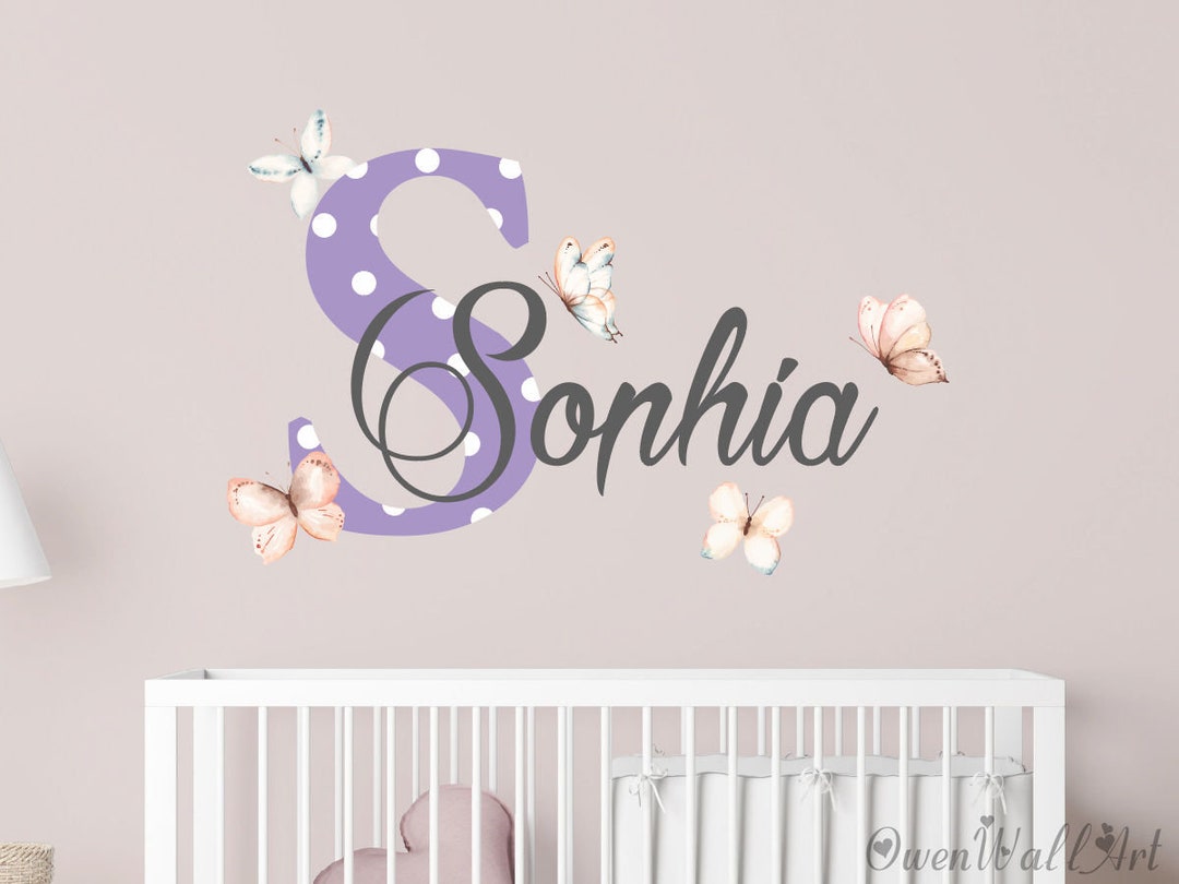 Butterfly Name Wall Decal: Personalized Nursery Decor - Etsy