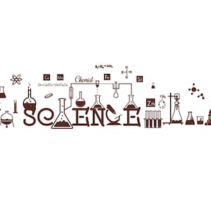 Science Vinyl Sticker Colorful Science Wall Art, Educational Wall ...