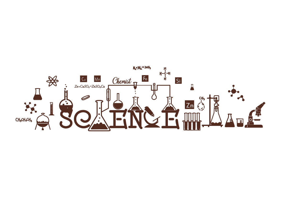 Science Vinyl Sticker Colorful Science Wall Art Educational - Etsy