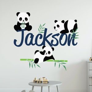 Personalized Panda Name Vinyl Wall Decal - Nursery Decor - Etsy