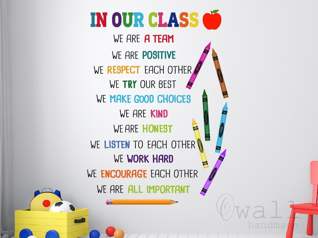 Classroom Rules Wall Decal: Positive School Decor Sticker - Etsy