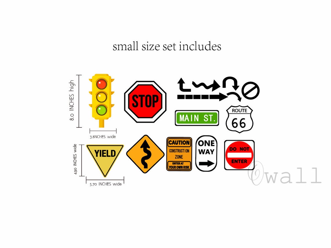 Road Sign Wall Decals: Traffic Signs, Boys Room Decor - Etsy