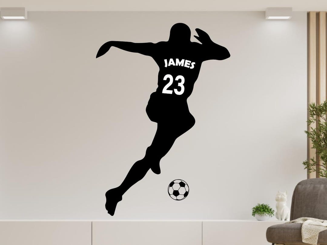 Custom Name Football Player Wall Decal - Personalized Name Football ...