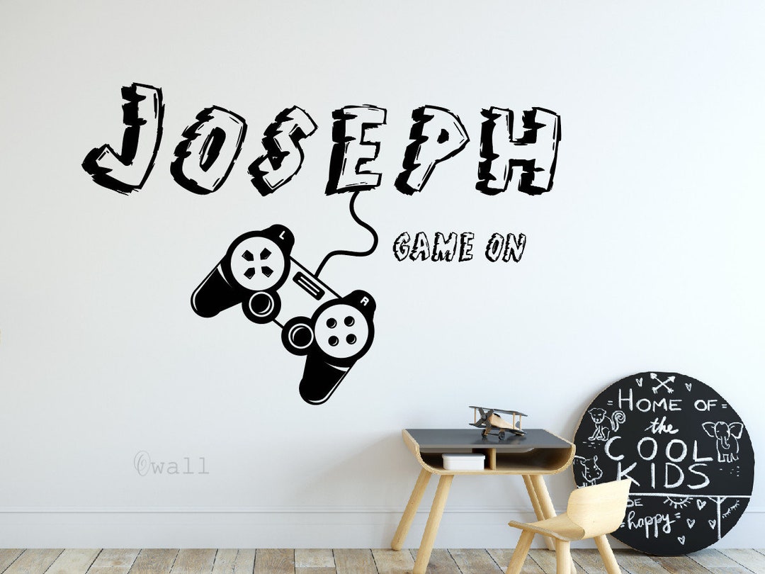 Gaming Controller Vinyl Sticker With Personalized Name Wall Art - Etsy