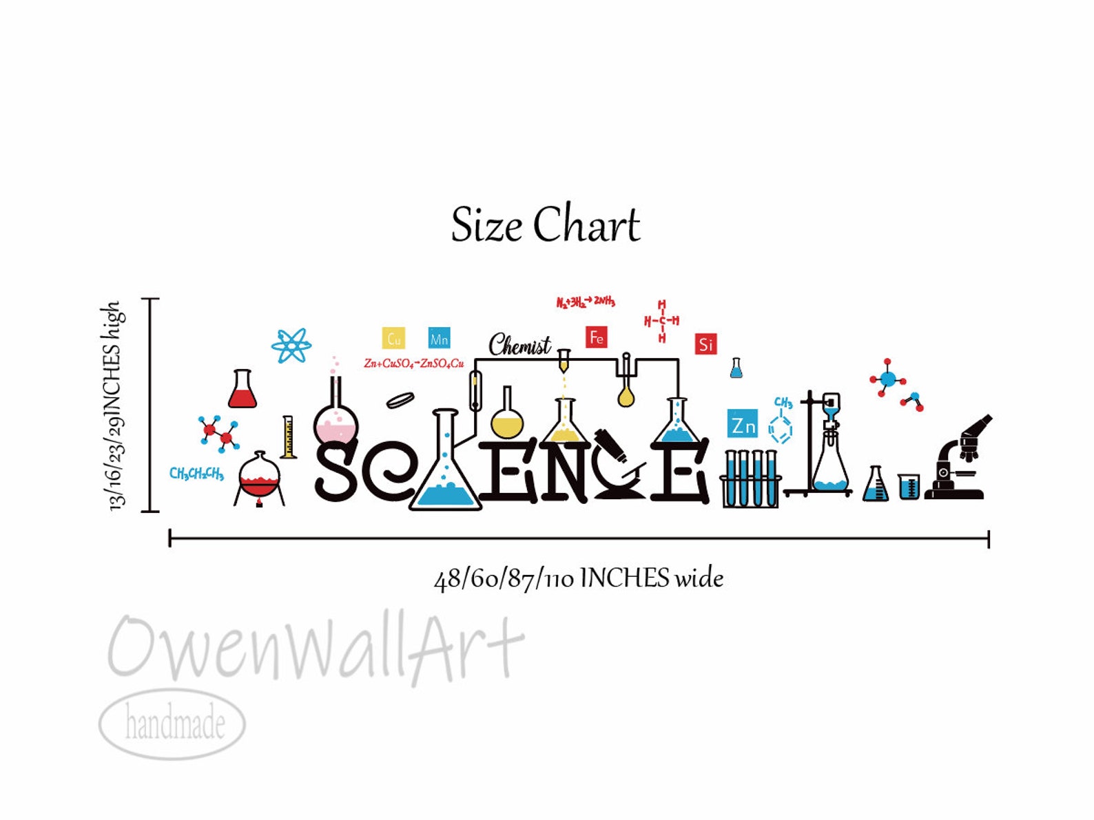 Science Vinyl Sticker Colorful Science Wall Art Educational - Etsy